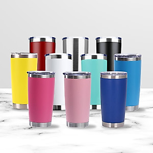 20 oz Tumbler Stainless Steel Double Wall Vacuum Vasos Travel Cup Tumbler Thermal Coffee Mug Cup With Lid (Black)