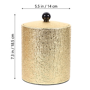 Operitacx Gold Ice Bucket Stainless Steel Ice Bucket with Ice Tong Beer Beverage Champagne Cooler Chilling Tub Wine Chiller Milk Can for Parties Home Bar Large Ice Bucket (5.5X7.3 inch)