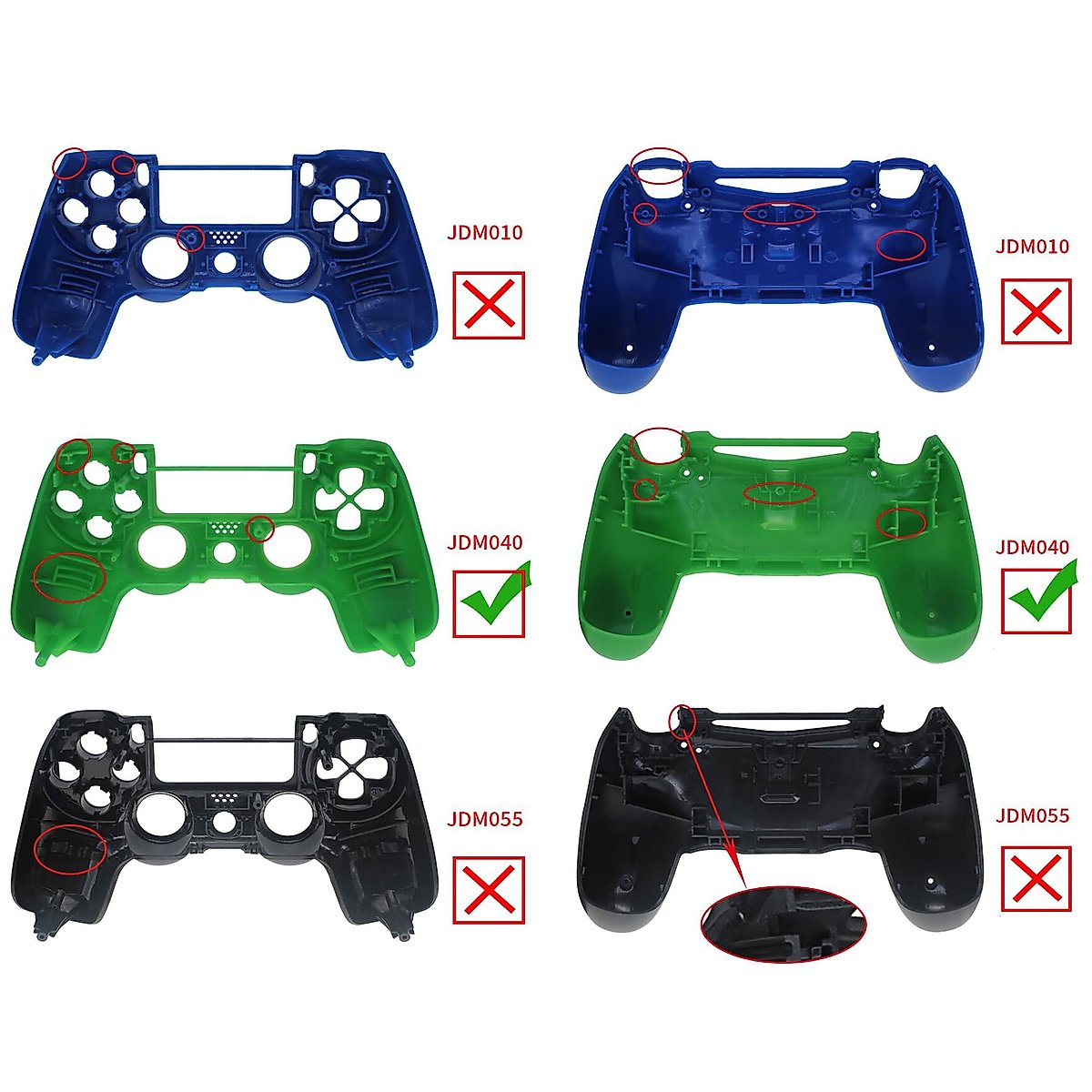 WPS Matte Controller Case Collection Full Housing Shell + Full Buttons for PS4 Playstation Slim Pro (JDM-040) Controller (Purple)