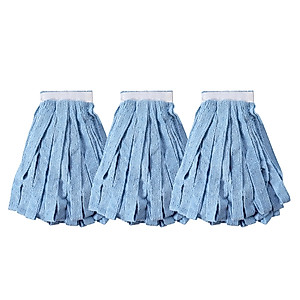 Yocada Looped-End Microfiber Cloth Mop Replacement Head Refill Heavy Duty Microfiber Commercial Industrial Grade Floor Cleaning 3PCS