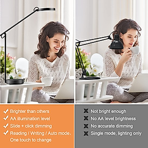 BEYONDOP LED Desk Lamp, Architect Desk Lamps for Home Office, Adjustable Swing Arm Table Lamp, Eye Caring Reading Lamp, Memory Desk Light Dimmable with 3 Color Modes & 9 Brightness Tall Task Light