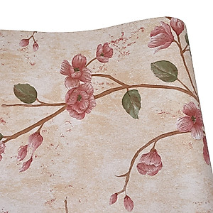 Yifasy Drawer Shelf Liner Rustic Floral Self-Adhesive Furniture Inner Lining Paper Sheet Removable Wallpaper Roll 118x18 Inch