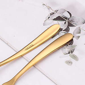 Mafier 5.51-inch Gold Fruit Forks 18/10 Stainless Steel Dessert Forks Tasting Forks Mini Cocktail Forks Appetizer Forks, Dishwasher Safe (Set of 12)