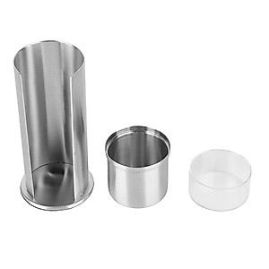 Beufee Qtip Holder Dispenser Set, 2 in 1 Qtip Holder Makeup Cotton Holder Stainless Steel Cotton Pads Organizers with Acrylic Lids Detachable Cotton Swab Dispenser for Bathroom Vanity Storage