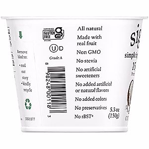 siggi's® 2% Icelandic Strained Lowfat Yogurt, Coconut, 5.3 oz., Single Serve Cup