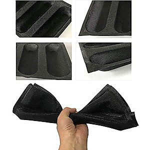 heffiso Silicone Baguette Moulds Mini Hot Dog Bun Mold Bread Bun Mold Pans Non-Stick Reusable Sandwich Baking Form French Bread Pan Hoagie Roll Baking Pans Perforated Mould 12-Loaf Bread Pans