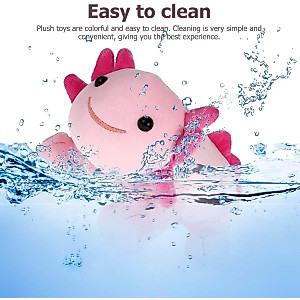 DYBFONO Axolotl Plush Toy, 10.8” Soft Cute Axolotl Stuffed Cotton Plush Pillow Kawaii Salamander Animal for Boys Girls Kids Gift (Pink)