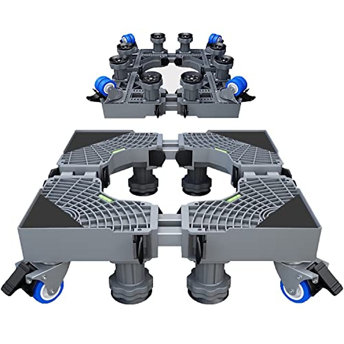 Mornteko Plant Caddy with Wheels Ajustable Universal Mobile Base with 4 Locking Double Wheels and 8 Strong Feet for Large Plants Refrigerator Washer Dryer Washing Machine
