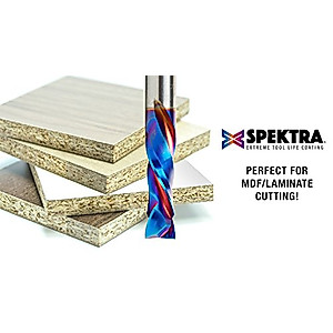 Amana Tool 46177-K CNC SC Spektra Extreme Tool Life Coated Compression Spiral 1/4 D x 1-1/4 CH x 1/4 SHK x 3 Inch Long 2 Flute Router Bit