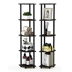 Furinno Turn-N-Tube 5-Tier Corner Multipurpose Display Shelves, Set of 2