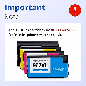 962XL 962 XL Remanufactured Ink Cartridge Replacement for HP 962XL HP962XL HP962 Ink Cartridge Combo Pack for HP OfficeJet Pro 9010 9015 9025 9018 9020 9012 9019 9016 9014 9027 9029 9026 9022 9028