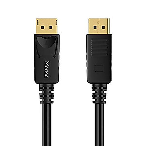 Moread DisplayPort to DisplayPort Cable, 6 Feet, Gold-Plated Display Port Cable (4K@60Hz, 2K@144Hz) DP Cable Compatible with Computer, Desktop, Laptop, PC, Monitor, Projector - Black