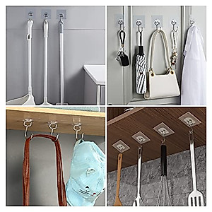 Yozone 15 Piece Heavy Duty Sticky Hooks ,Waterproof and Oilproof Transparent Reusable Seamless Hooks with 22lb(Max)for Bathroom,Kitchen and Home Sticky Hooks (5Large+10small)