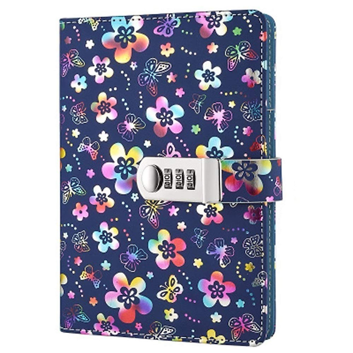 koboome PU Leather Diary with Lock, A5 Size Diary with Combination Lock Digital Password Journal Locking Journal Diary (Multicolor)