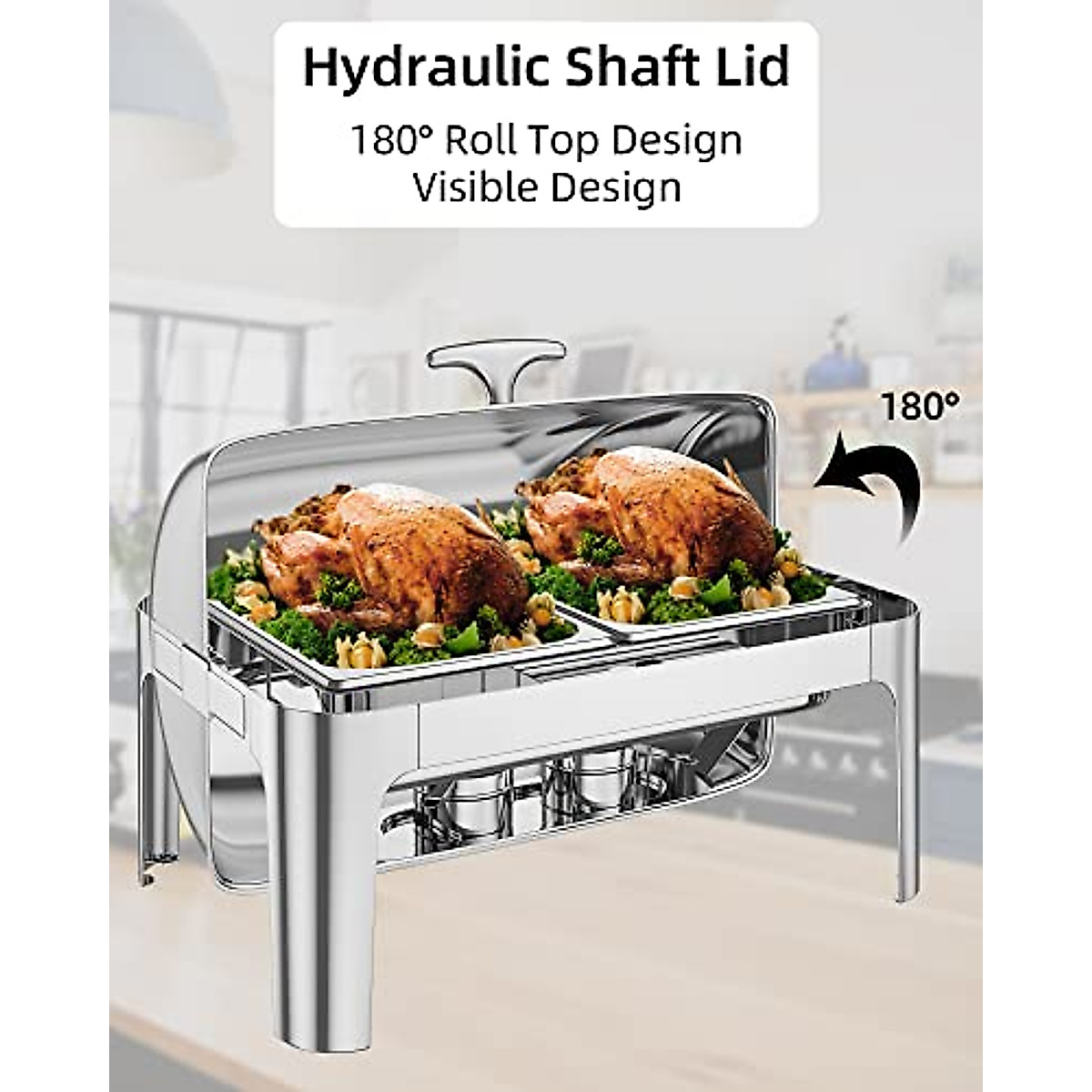 RIEDHOFF RE-NT-1/1+2 Chafing Dish, Full size pan& Hall-size pans, Rectangular