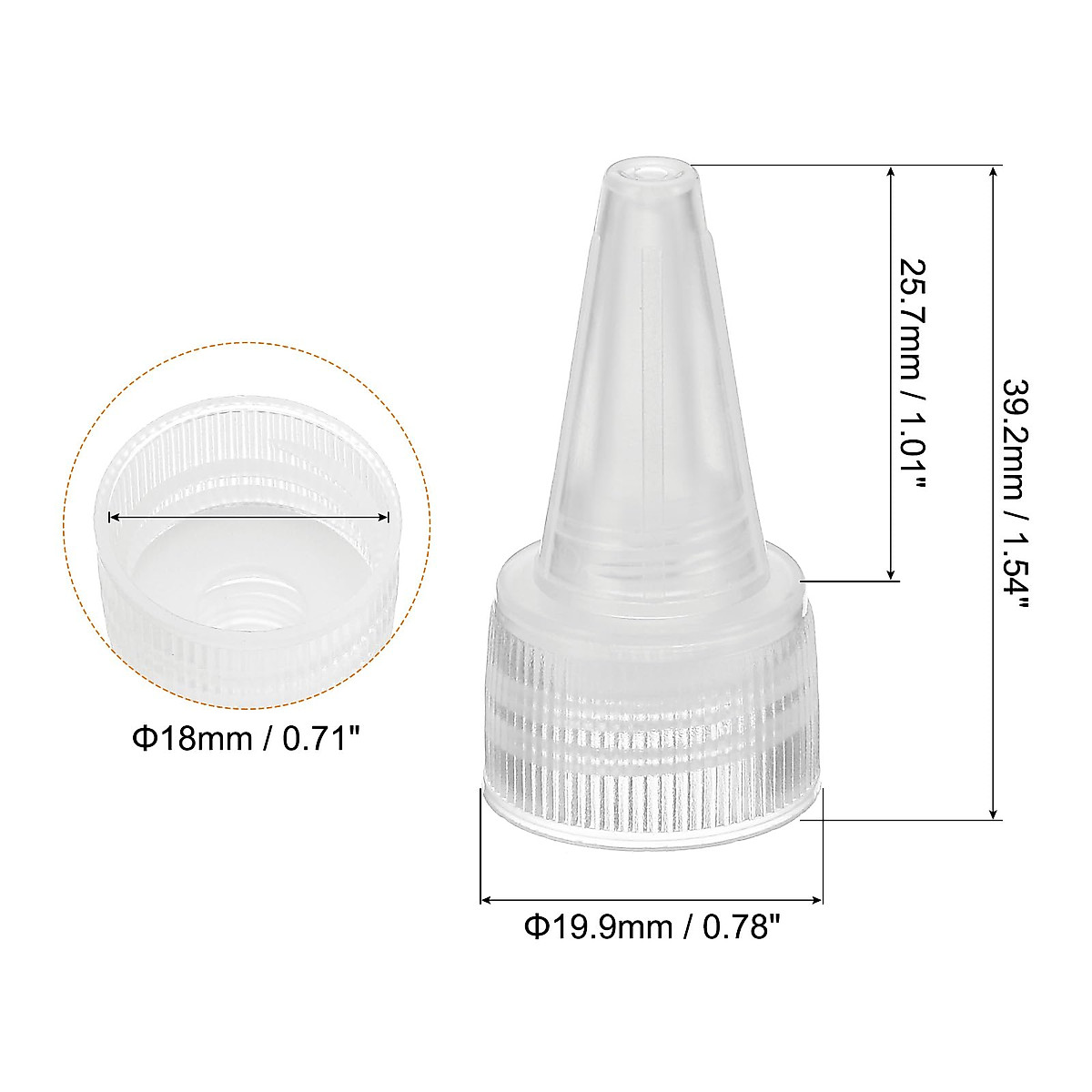 PATIKIL Twist Bottle Caps, 25Pcs 18/410 Squeeze Bottle Cap Replacement Caps for Glue Dispensing Bottles Dispensing Caps Paint Bottles, Clear
