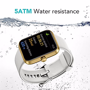 SKG Smart Watch, Fitness Tracker with 5ATM Swimming Waterproof, Health Monitor for Heart Rate, Blood Oxygen, Sleep, 1.7'' Touch Screen Bluetooth Smartwatch Fitness Watch for Android-iPhone iOS, V7