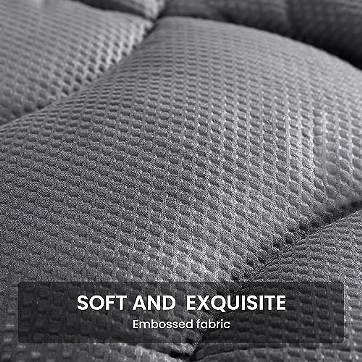 SLEEP ZONE Cooling Mattress Topper California King, Premium Zoned Cool Mattress Pad Cover, Padded Mattress Protector Breathable Washable, Deep Pocket 8-21" (Grey, Cal King)