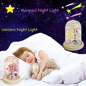 ECOFANO Make Your Own Mermaids Unicorn Night Light Girls Crafts-Unicorn Mermaid Girls Toys, DIY Unicorn Mermaid Gifts for Girls, Kids Arts Crafts Kit Gifts for 5 6 7 8 Years Old Girls