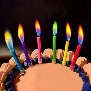 Birthday Cake Candles Happy Birthday Candles Colorful Candles Holders Included (Colorful, 12)
