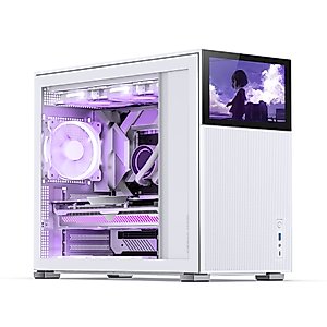 JONSBO D41 MESH SC White ATX Computer Case with Screen,ATX/M-ATX Mainboard/Support RTX 4090(335-400mm) GPU 360/280AIO,Power ATX/SFX: 100mm-220mm Multiple Tool-Free Design,White