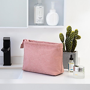 FUNSEED Large Travel Toiletry Bag for Women and Men, Portable Makeup Organizer, Water-resistant Travel Shaving Bag for Toiletries Accessories, Cosmetic (Pink)