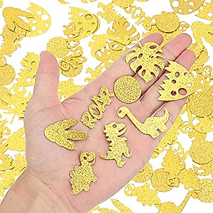 230 Pcs Dinosaur Confetti Dinosaur Table Decorations,Dinosaur Birthday Table Confetti Dinosaur Baby Shower Decorations,Cute Dinosaur Confetti Gold Confetti Dinosaur Baby Shower Supplies For Kids