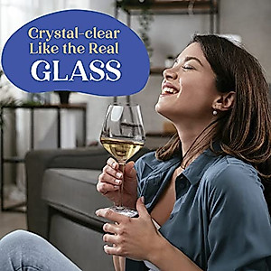 Plastic Wine Glasses Set of 4(15oz) |Unbreakable Wine Glasses with Stem|100% Tritan & BPA Free |Dishwasher Safe| Awesome For Pool, Beach, Travel, Pool, Camping, Beach, Picnic, Everyday Use.