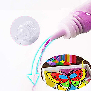 Zddaoole 32 PCS Art Sand Kits,12 Color Art Sand kit Scenic Sand with 20 Sheets Sand Art Painting Cards Set,DIY Sand Arts and Crafts Kit,1.25oz Bottles