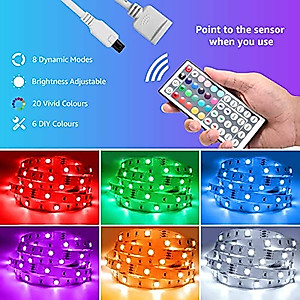 Lepro RGB LED Strip Lights Kit, 16.4ft 24V Flexible LED Light Strip, 5050 SMD LED, Color Changing Rope Light with Remote Controller and 24V Power Supply for TV Backlight, Home, Kitchen, Bedroom