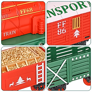 Electric Train Set for Boys and Girls - Christmas Train Set with Real Smoke, Sounds & Lights - Classic Toy Train with Steam Locomotive Engine - Includes 3 Train Cars and 10 Tracks