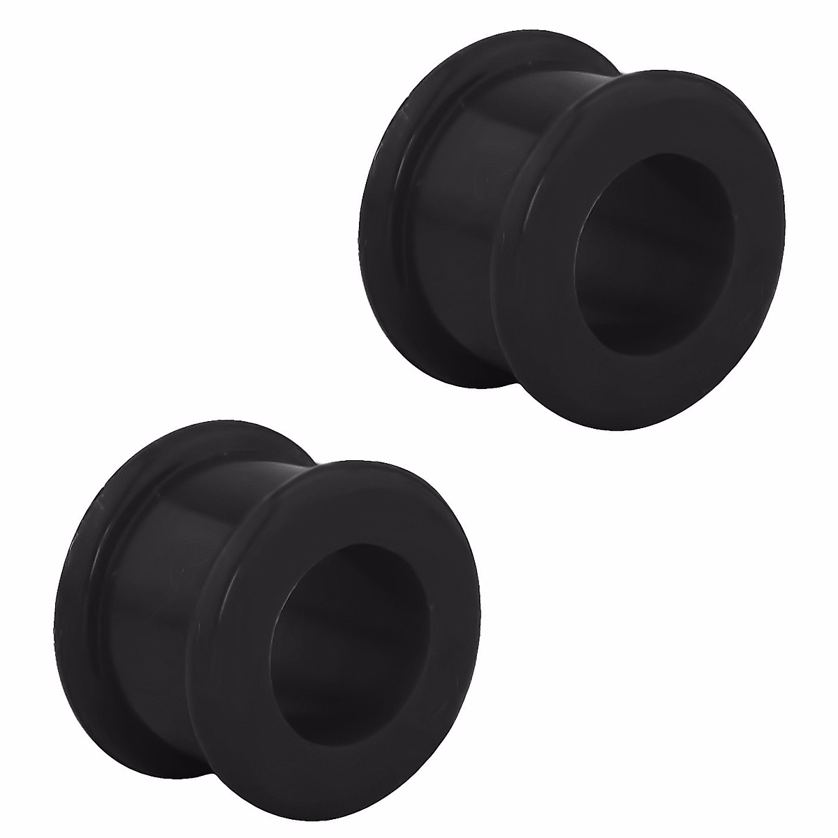 Forbidden Body Jewelry Set of Black 1/2 Inch Ultra Soft Comfort Fit Silicone Ear Gauges, 12mm Flat Double Flared Tunnel Plug Earrings