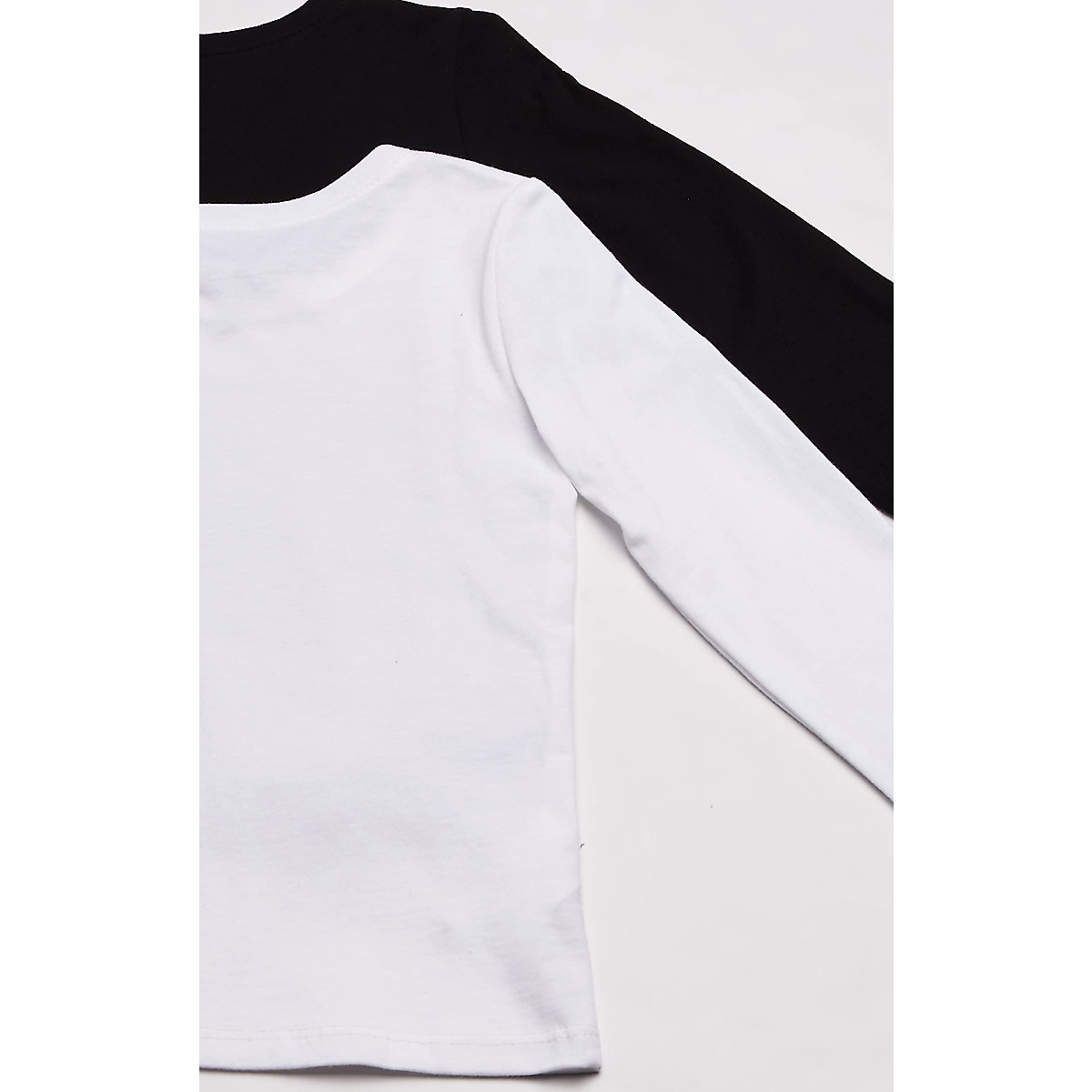 The Children's Place baby girls And Toddler Long Sleeve Basic Layering T-shirt T Shirt, Black/White 2 Pack, 4T US