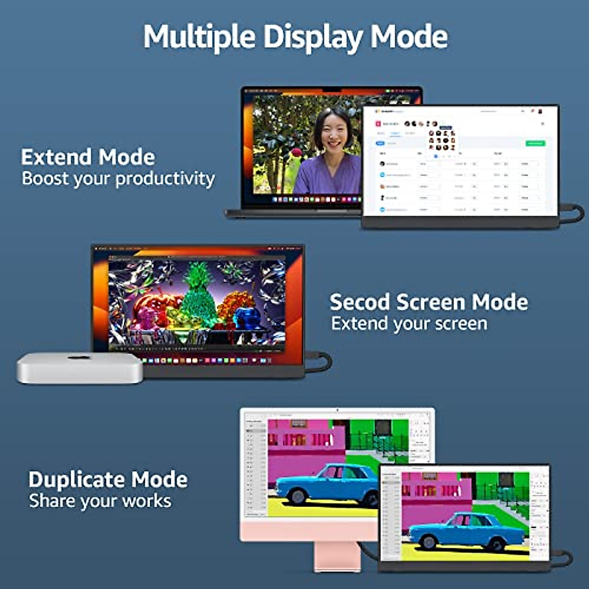 cocopar Portable Monitor 15.6 Inch 1080P Travel Monitor with Speaker ...