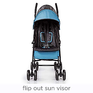 Summer 3Dmini Convenience Stroller, Blue/Black – Lightweight Infant Stroller with Compact Fold, Multi-Position Recline, Canopy with Pop Out Sun Visor and More – Umbrella Stroller for Travel and More