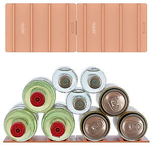 Cooks Innovations Ripple (Coral) - Modular Bottle & Can Stacking Mat - Refrigerator Organizer & Cabinet Organizer - Ideal Beer & Soda Can Organizer or Wine Rack - Great for Kitchen Pantry (2 Pack)
