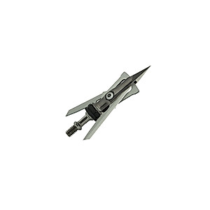 RAGE Hypodermic 2-Blade 100 Grain Broadhead with Exclusive Hybrid Tip, One Piece Stainless Steel Ferrule, Shock Collar Technology, .035” Stainless Steel Blades and a 2”+ Expandable Cut - 3 Pack