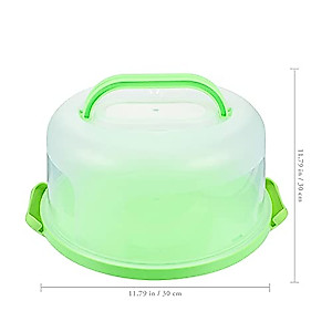 Hemoton Mini Cake Box Green Clear Cake Dome Boxes Cake Containers Carriers Cake Boards Individual Plastic Cake Pastries Muffin Cups Case Holder Containers for Dessert Cupcake 10 Inches Cake Keeper