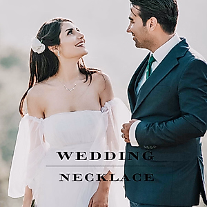 Jstyle Silver Bridal Jewelry Set Rhinestone Necklace Bracelet Dangle Earrings for Bride Bridesmaid Teardrop Pendant Crystal Wedding Prom Jewelry Accessories for Women 1