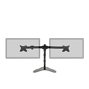 Monoprice Dual Monitor Free Standing Adjustable Desk Mount - for Monitors 15~30in, Up to 100 x 100 VESA, Black