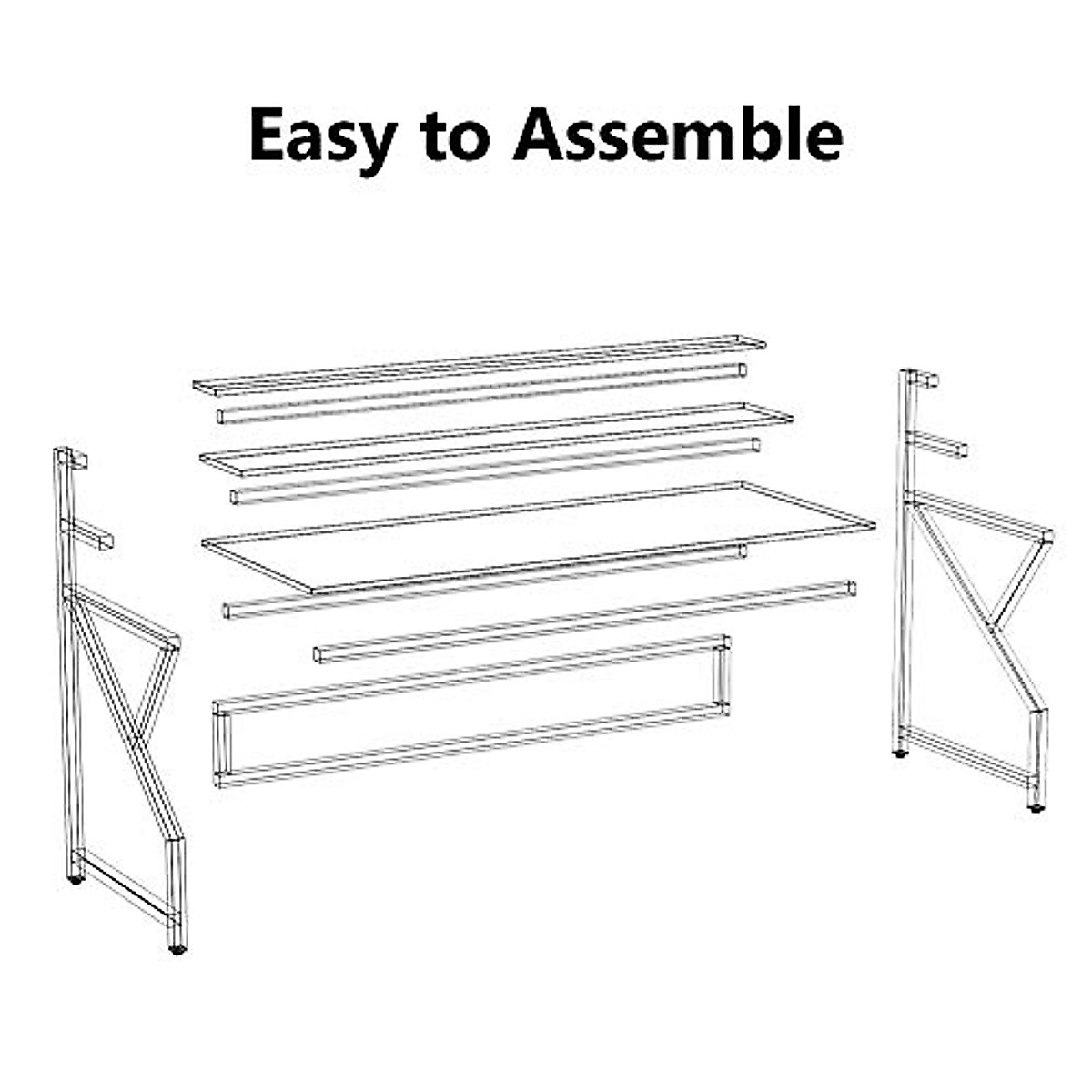 Tribesigns Office Desk with Monitor Stand, 55 Inch Large Modern Computer Desk Gaming Table Studying Writing Desk Workstation with Hutch for Office & Home Office, Black