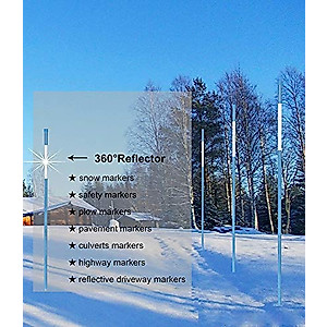 FiberMarker Snow Markers Driveway Reflectors Snow Stakes 72-Inch Blue 20-Pack 5/16-Inch (Dia.)