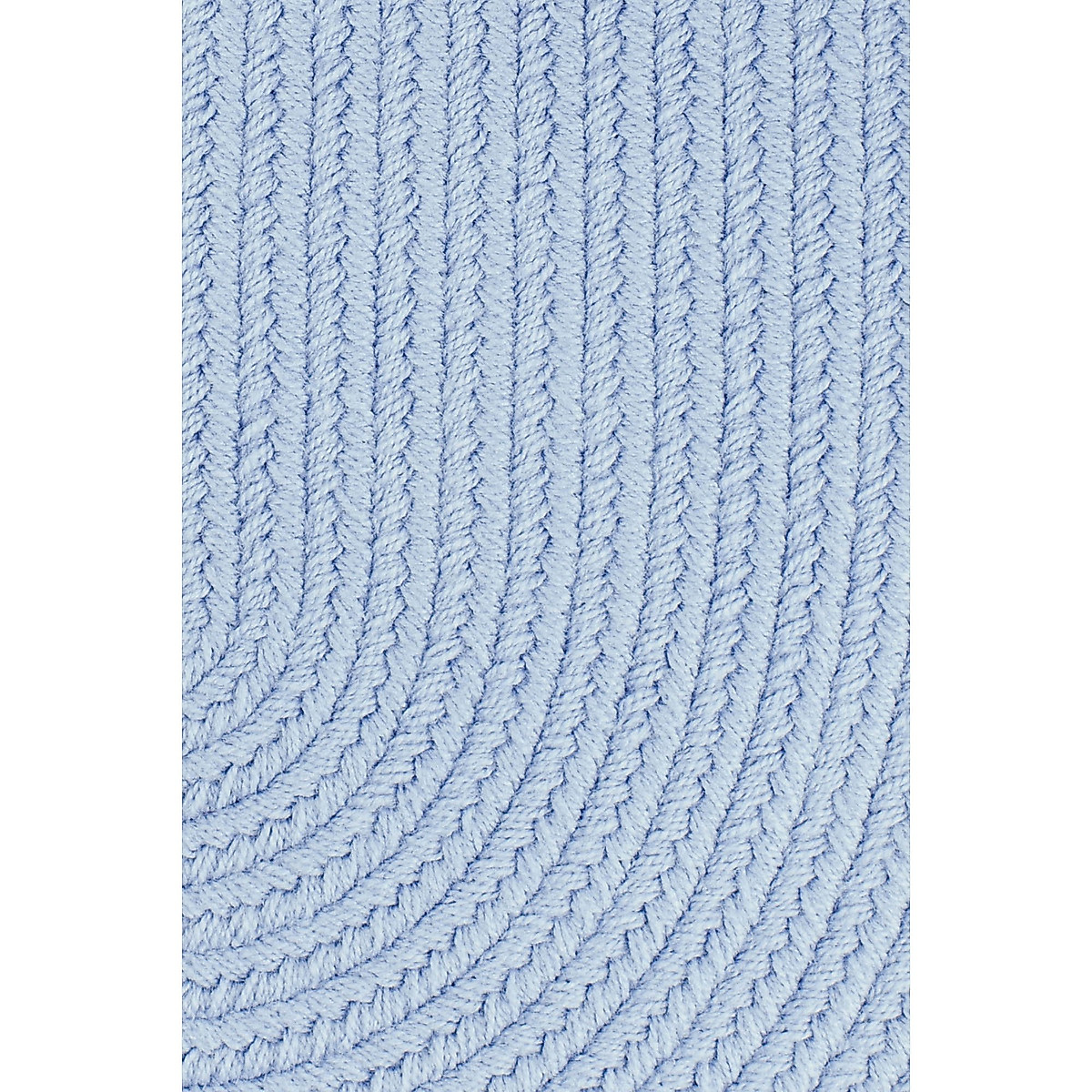 Super Area Rugs Maui Solid Braided Rug Indoor/Outdoor Washable Reversible Carpet, Hydrangea Blue, 2' X 3' Oval