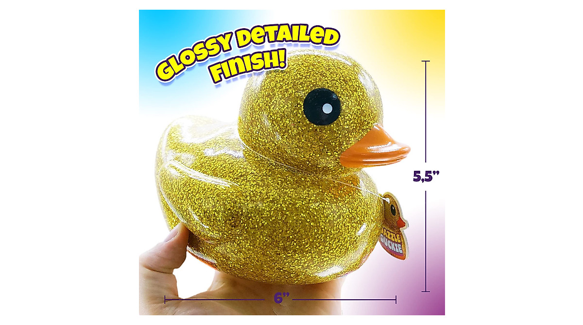 JA-RU Giant Glitter Rubber Ducks – Fun Kids Bath Toys