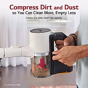 LG CordZero Cordless Vacuum Cleaner with Auto Empty, Lightweight Stick Vac for Carpet and Hard Floors, 120 Min Run Time, 10-Year Motor Warranty, Power Mop, Sand Beige