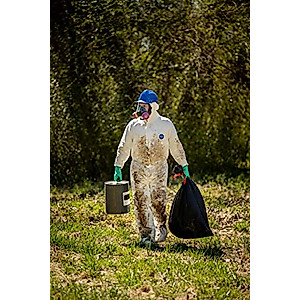 Dupont TY127S Tyvek Protective Coverall with Hood with Safety Instructions, Elastic Cuff, L, White (Retail Package of 1)