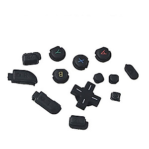 (Black) Replacement L R ZR ZL Button Full Buttons Kit D Pad ABXY Home Power for Nintendo New 3DS XL New 3DS LL