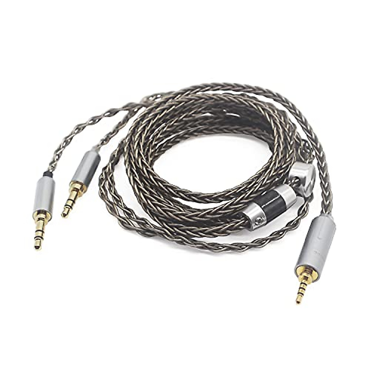 Youkamoo 2.5mm Cable Compatible for Hifiman HE4XX, HE-400i Headphones 8 Core Braided Silver Plated Replacement Audio Upgrade Cable (2.5mm to Dual 3.5mm Male Version)