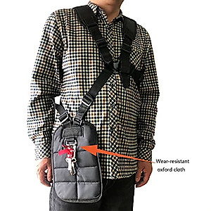 Extolern Black Comfort Strap Double Shoulder,Trimmer Shoulder Strap for Trimmers Brushcutters Strimmer Harness, Garden Brush Cutter Lawn Mower Nylon Belt