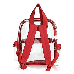 DALIX Clear Backpack Bags Smooth Plastic in Red